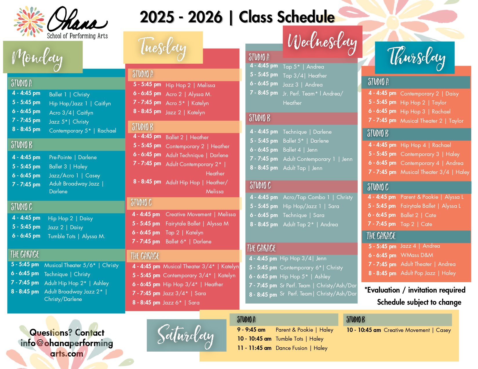 OHANA’S 2025-2026 SEASON SCHEDULE - Ohana School of Performing Arts